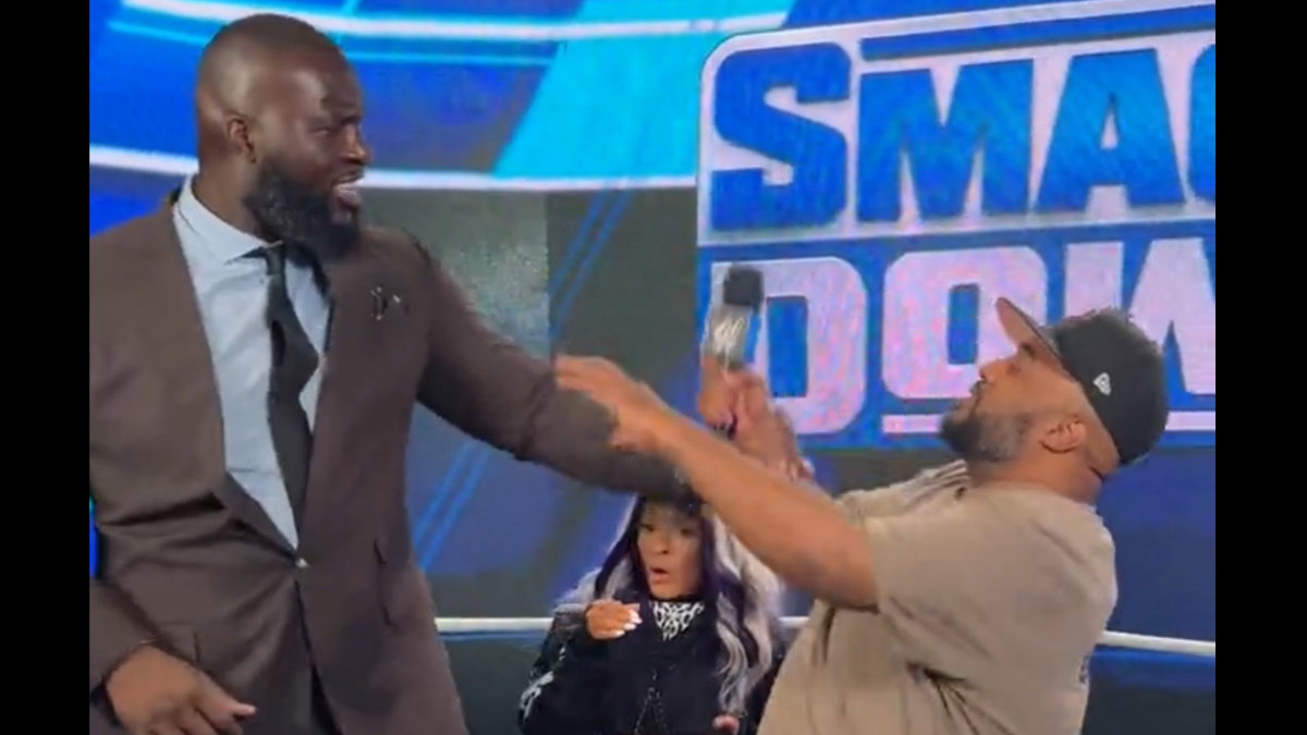 VIDEO: WWE's Omos Attacks Social Media Influencer QueenzFlip Backstage ...