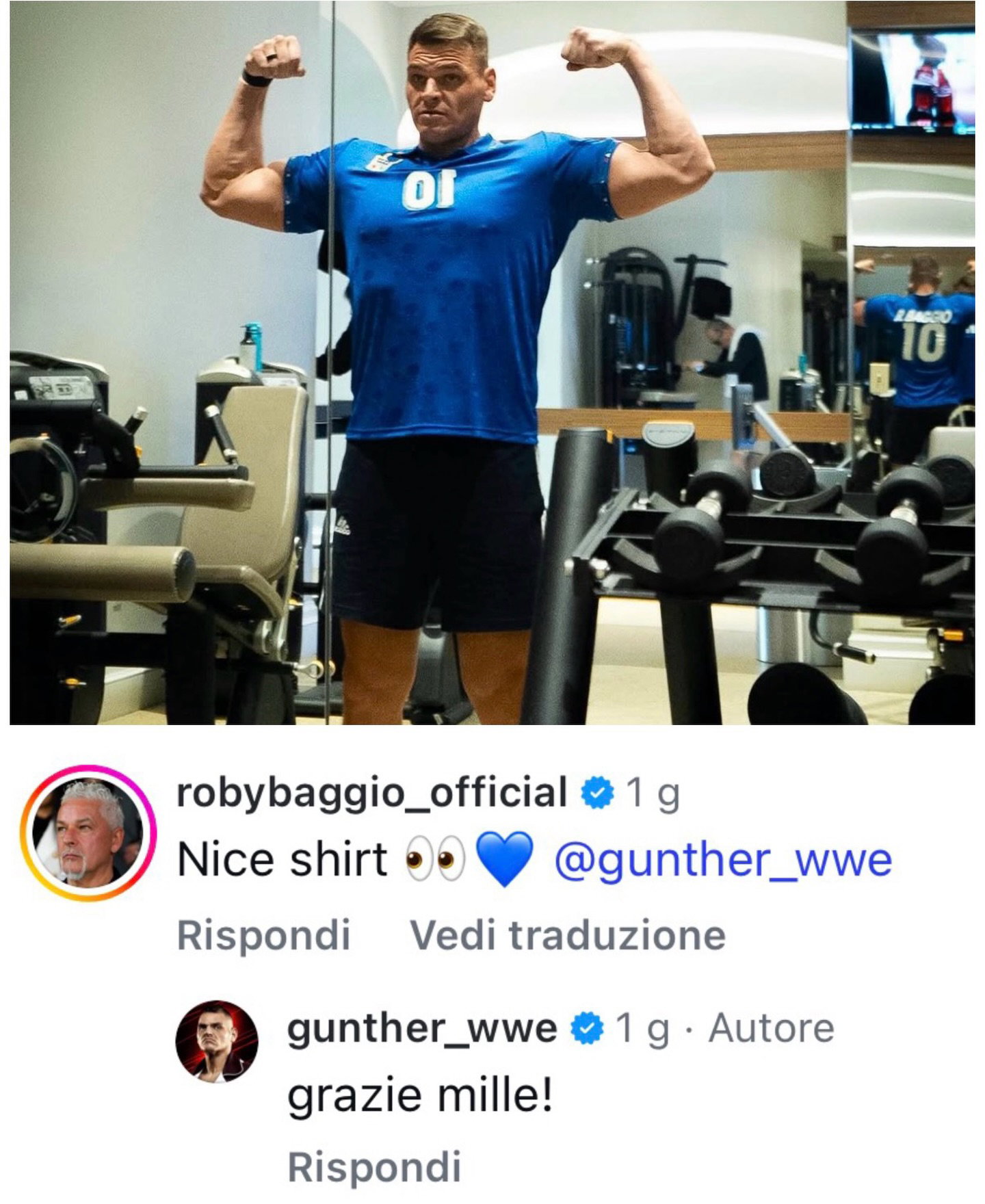 Gunther Gets Special Message From Roberto Baggio, Wants Him To Attend ...